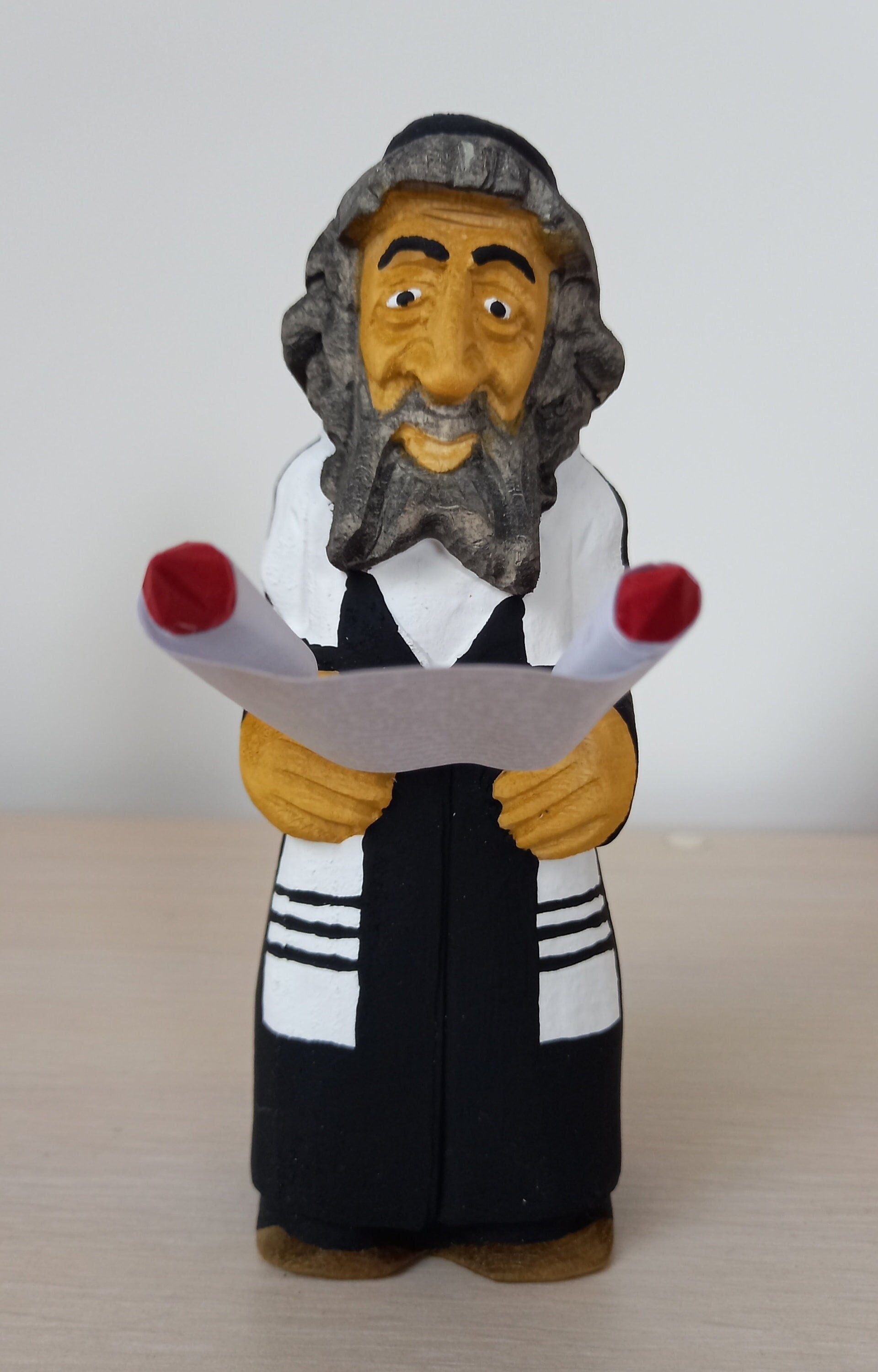 Jew Figurine With the Torah, Jew of Wood, Jewish Man, Wooden Statue ...