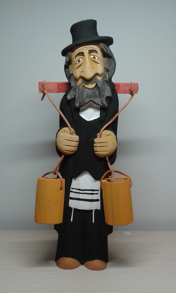 Jew Figurine With Buckets Jew Carrying Water Jewish Man | Etsy