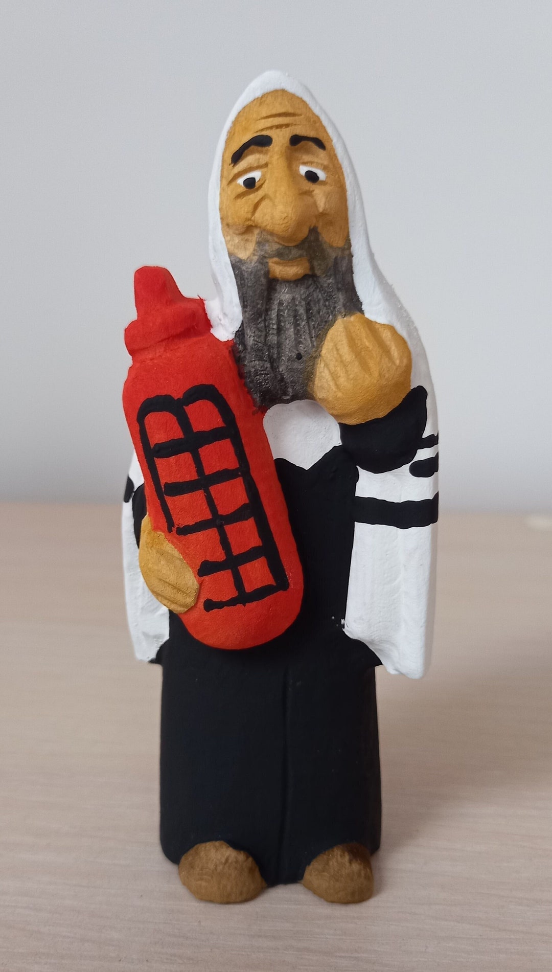 Jew Figurine With the Decalogue, Jewish Man With Decalogue, Jew of Wood ...