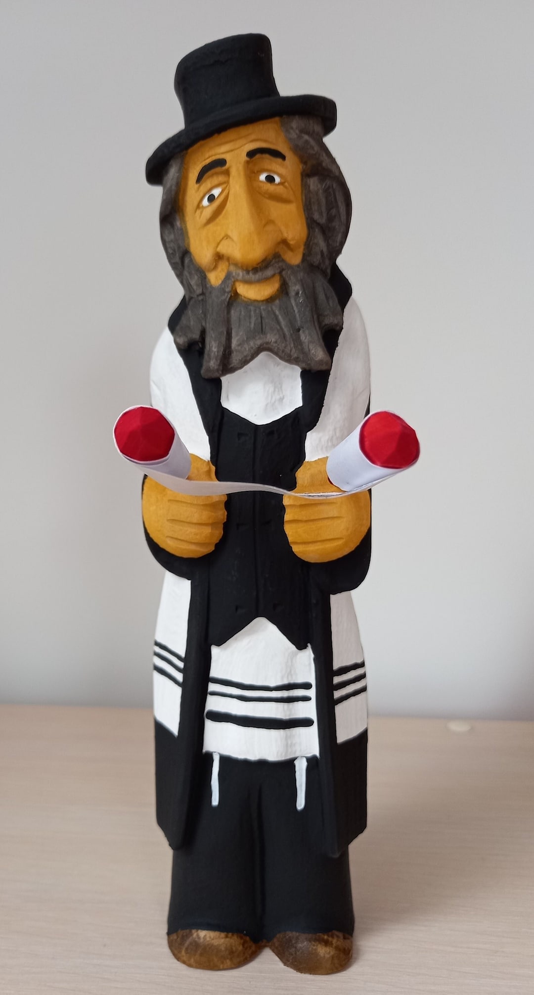 Jew Figurine With the Torah, Jew of Wood, Wood Carving, Wooden Statue ...