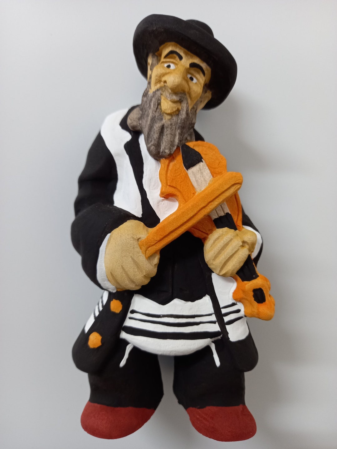 Jew Figurine With Violin, Jew of Wood, Wood Carving, Wooden Statue ...