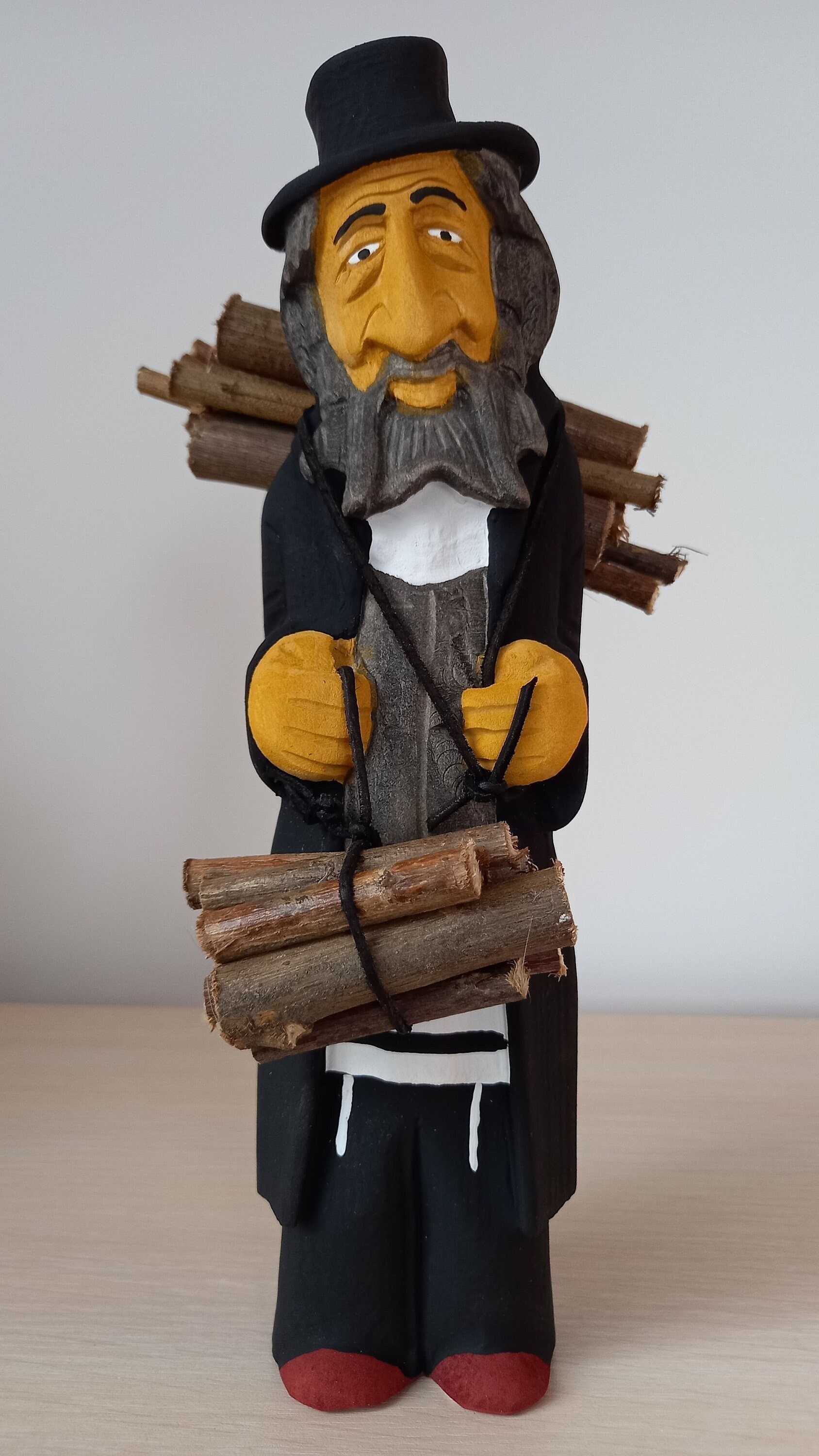 Jew Figurine With Wood, Jewish Man With Wood, Jew of Wood, Wooden ...
