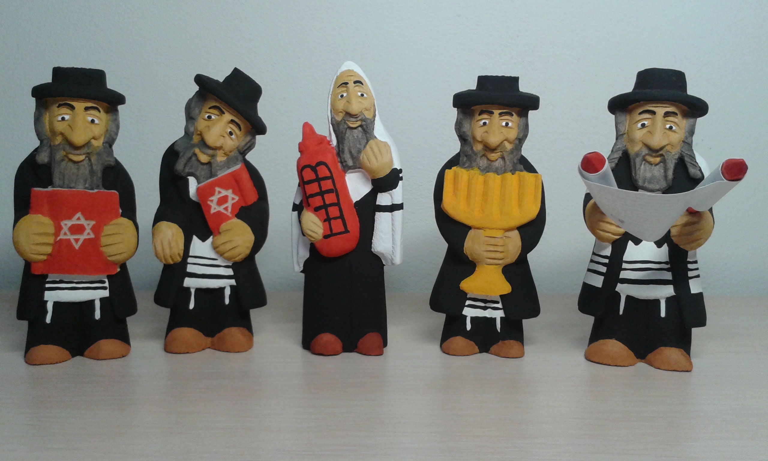 Jew Figurine With the Torah, Jew of Wood, Jewish Man With the Torah ...