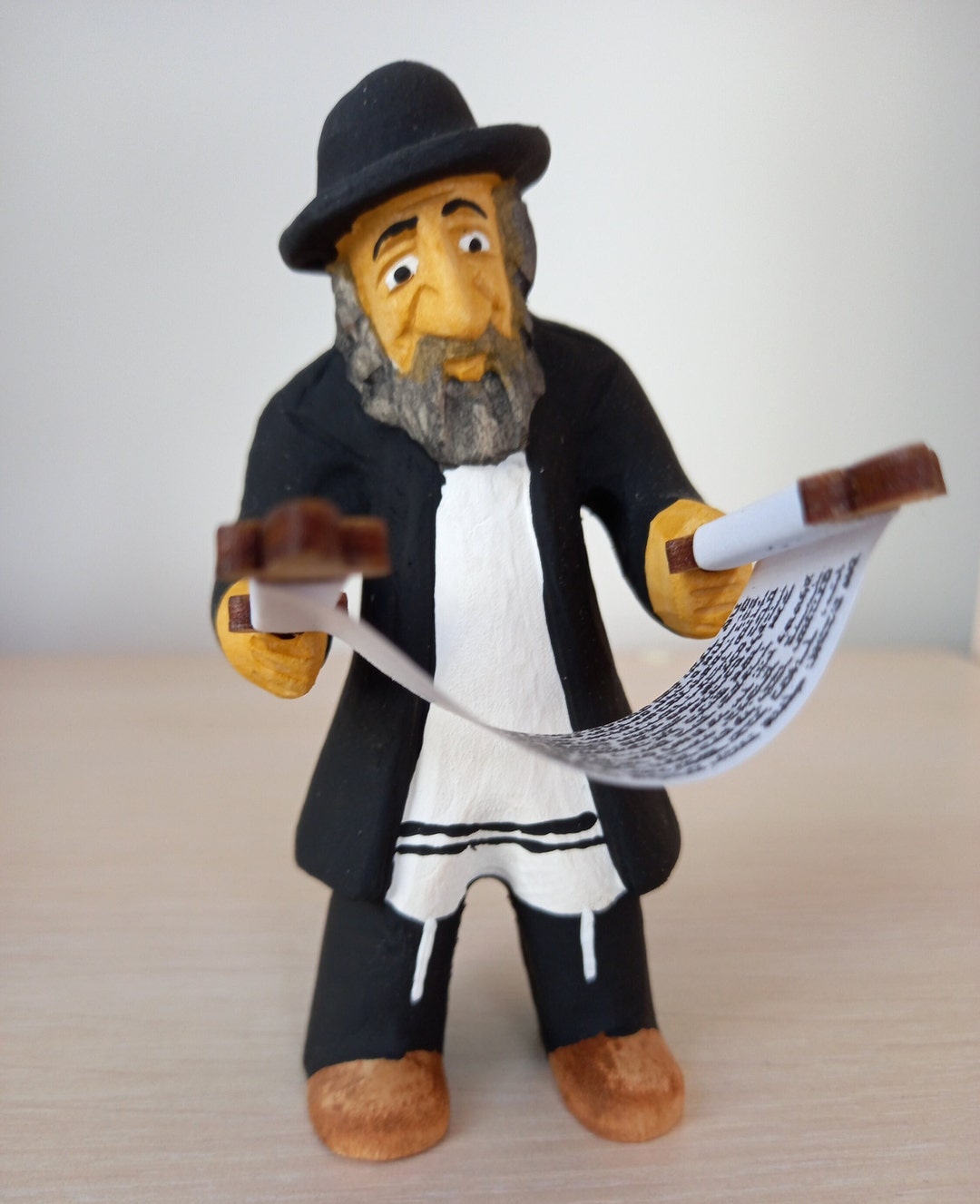 Jew Figurine With the Torah, Jew of Wood, Jewish Man With the Torah ...