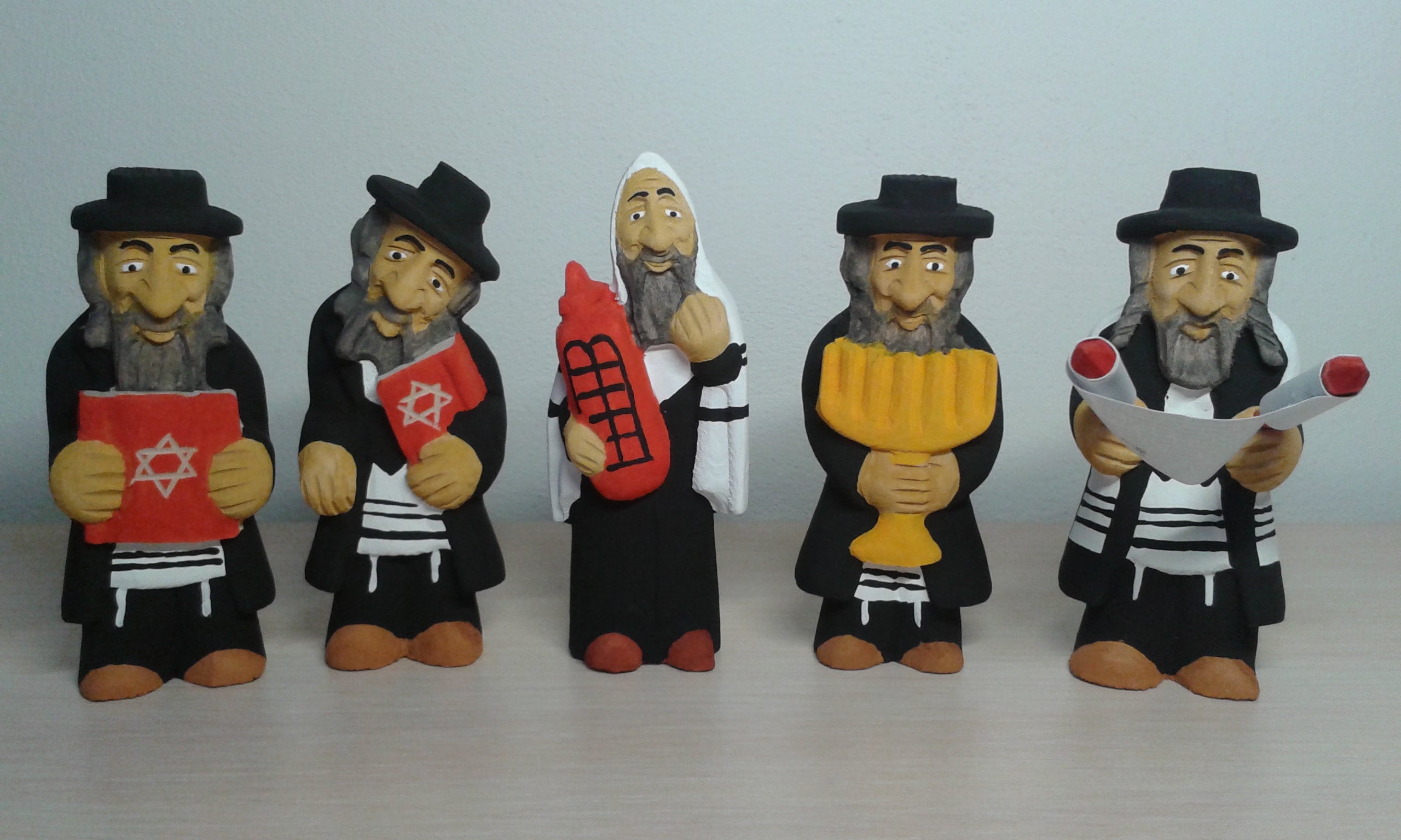 Jew Figurine With the Menorah, Jew of Wood, Jewish Man With the Menorah ...