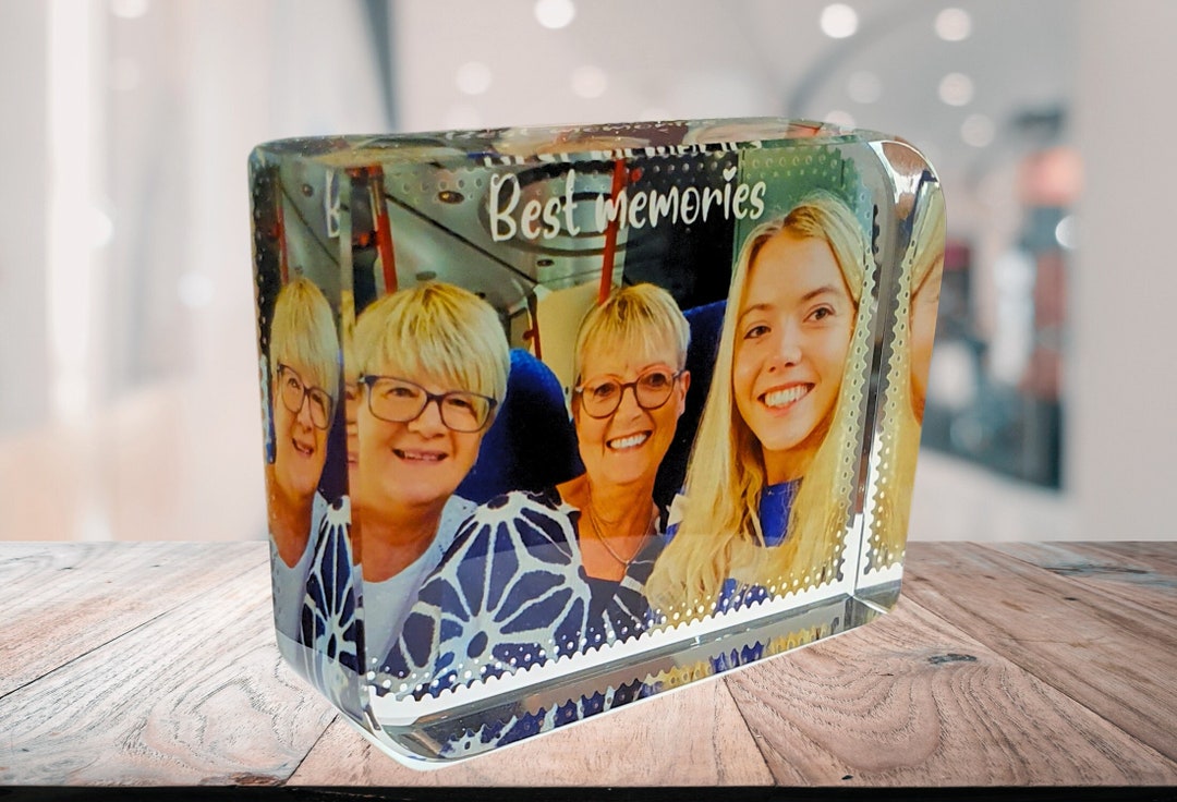 Personalised Glass Photo Block, Photo Gift, Crystal Photo Block, Gift ...