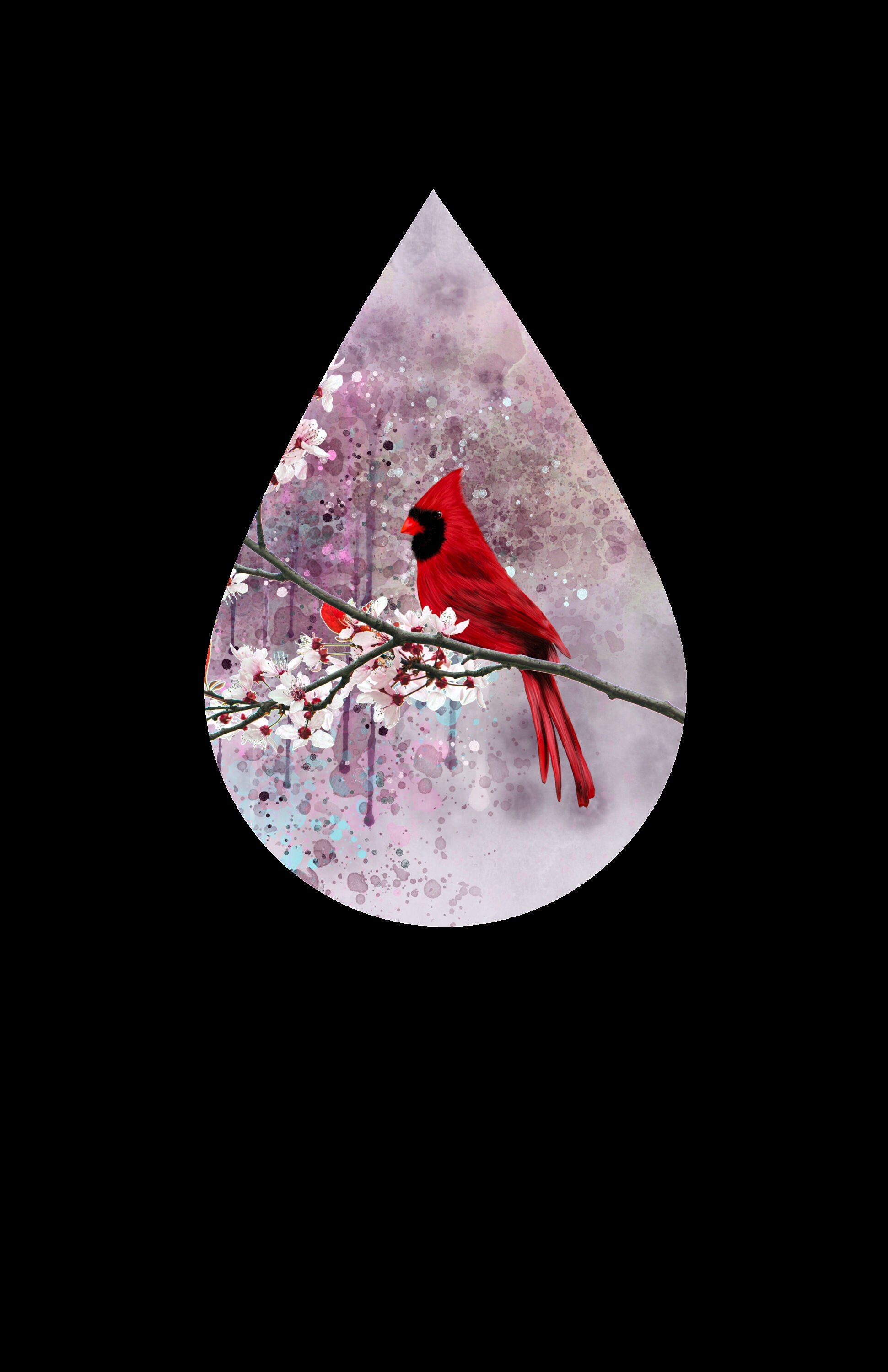 Cardinal Tear Drop Earring PNG Download - Etsy