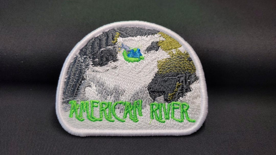 American River Rafting Patch: Embroidered Gold Rush Souvenir - Etsy