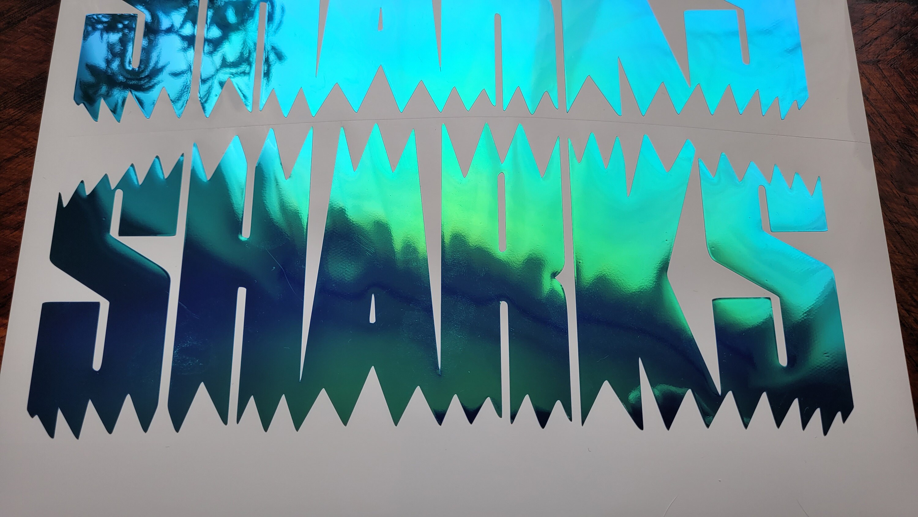 SJ Sharks Vinyl DECAL Holographic TEAL Reflective Opal - Etsy