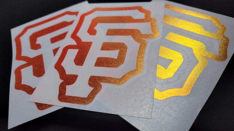 Reverse SF Decal With Contoured Outline Metallic Mirrored - Etsy