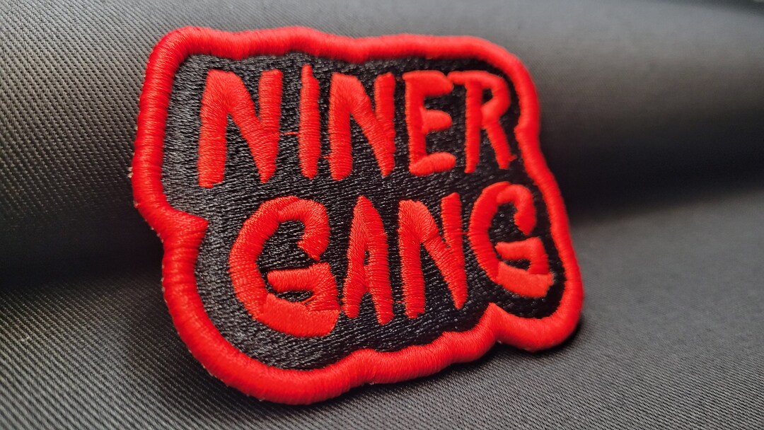 Bang Bang Niner Gang Patch: Black and Red Iron-on (3" X 2.375" Overall ...