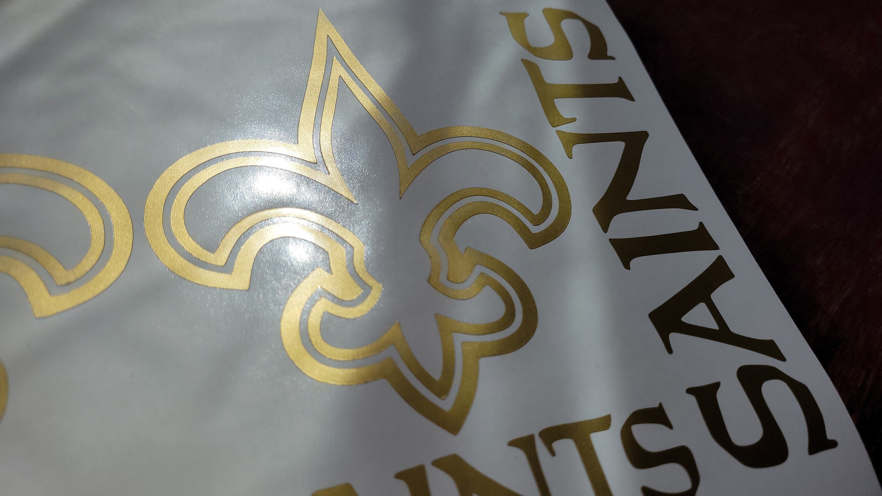 SAINTS Vinyl DECAL Gold 4.5 X 6.6 Overall Size Truck Sticker New ...