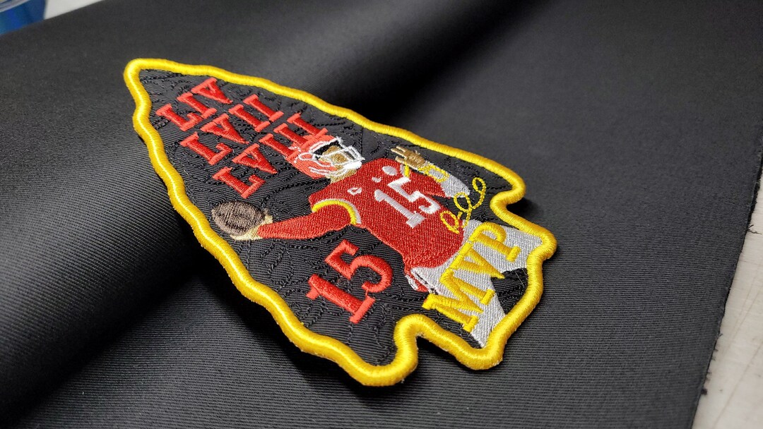 KC Chiefs SB Patch Red Lettering Yellow Border - Handmade 31k Stitches ...