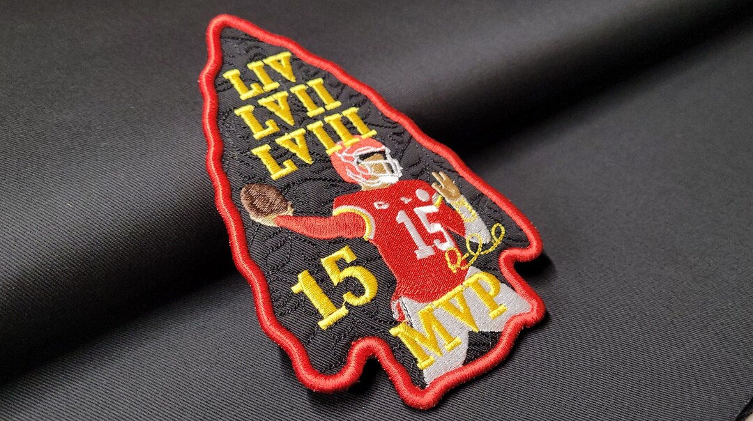 KC Chiefs SB Patch Yellow Lettering Red Border - Handmade 31k Stitches ...