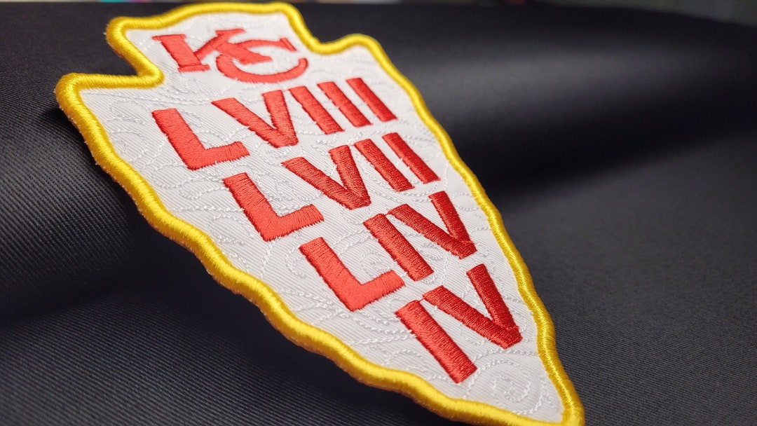 KC Chiefs SB Patch Red White Yellow Edge Variant - Handmade (4" X 6 ...