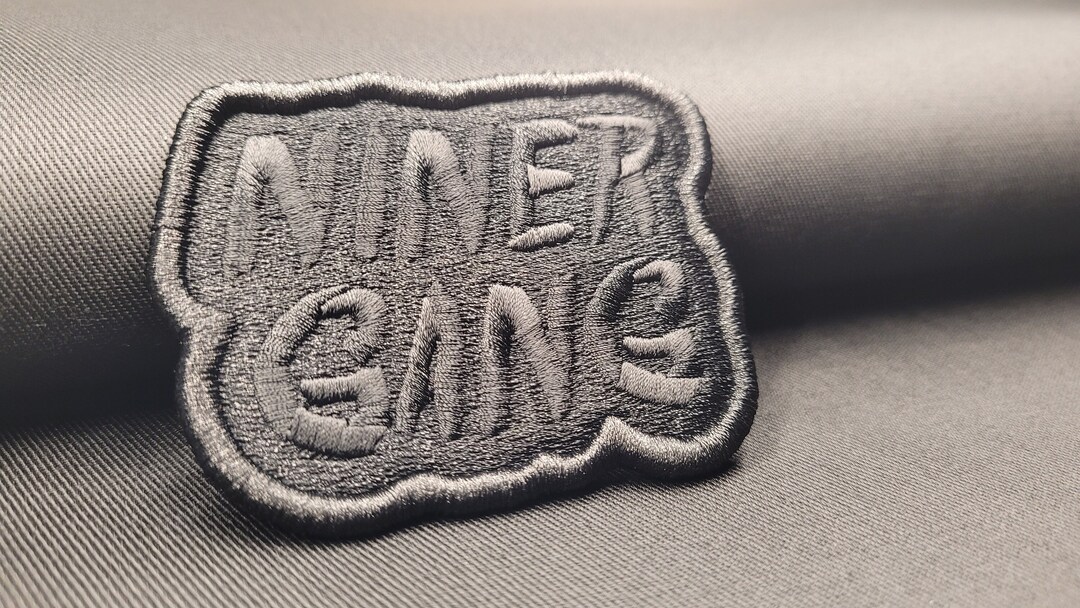 Bang Bang Niner Gang Black on Black- Iron on (3" X 2.375" Overall Size ...