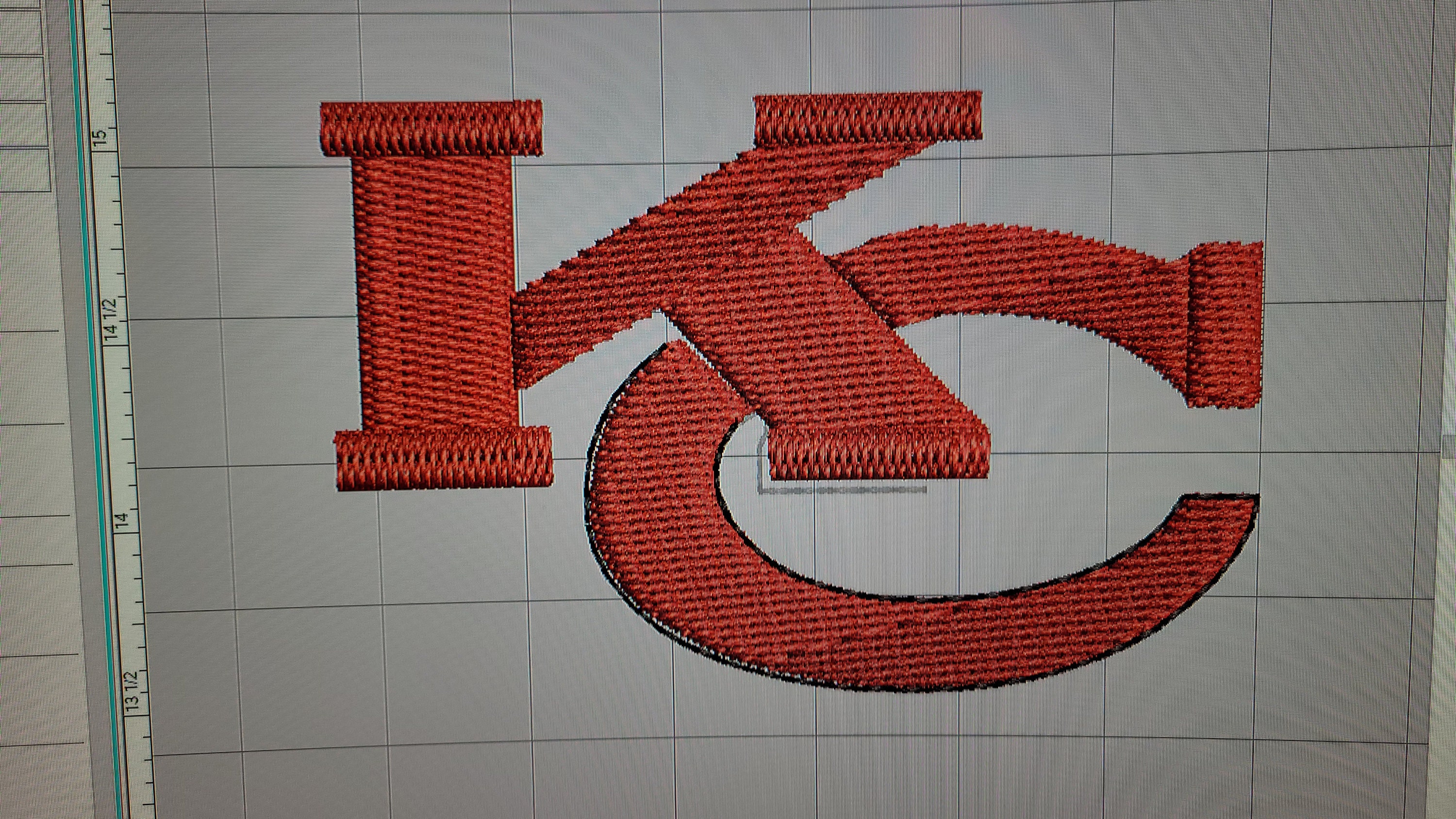 KC Chiefs Embroidery Design: Tatami Letters, Satin Border (digital ...