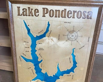 Ponderosa Map in Frame - Etsy