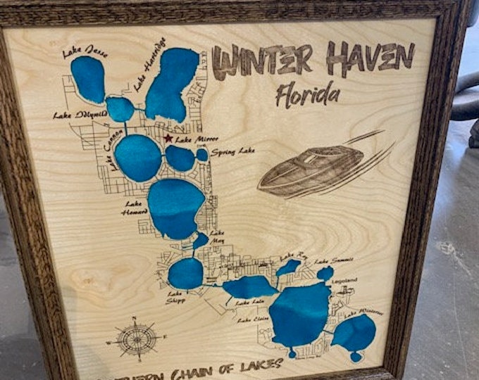 Southern Chain of Lakes, Winter Haven Florida Custom Laser Engraved ...