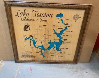 Lake Texoma Map | Etsy