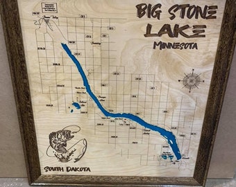 Big Stone Lake Map - Etsy