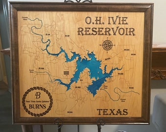 O H Ivie Lake Map - Etsy