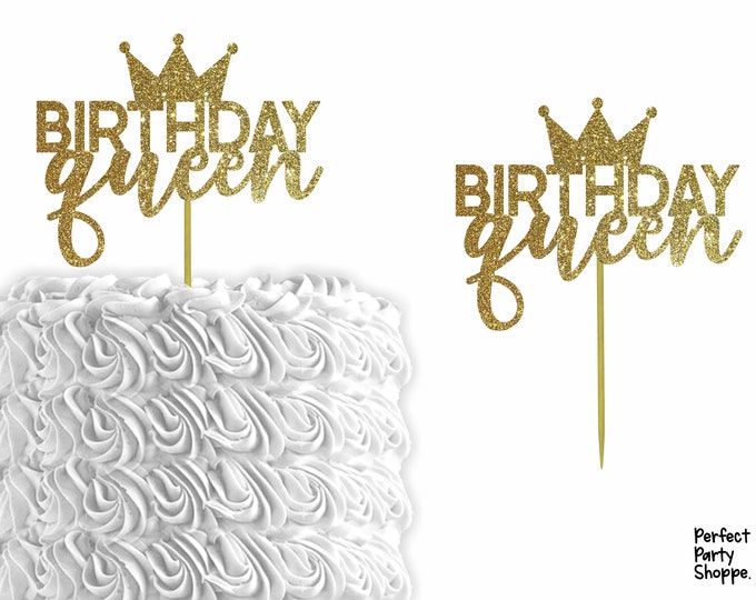 Glitter birthday Queen Birthday Cake Topper Crown B-day Smash Cake ...