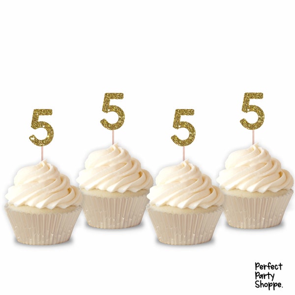 Number 5 Cupcake Toppers - Etsy