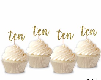 Ten Cupcake Toppers - Etsy