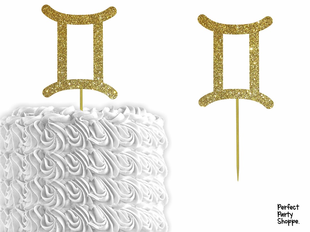 Glitter Zodiac Sign Gemini Symbol Cake Topper Birthday Party - Etsy