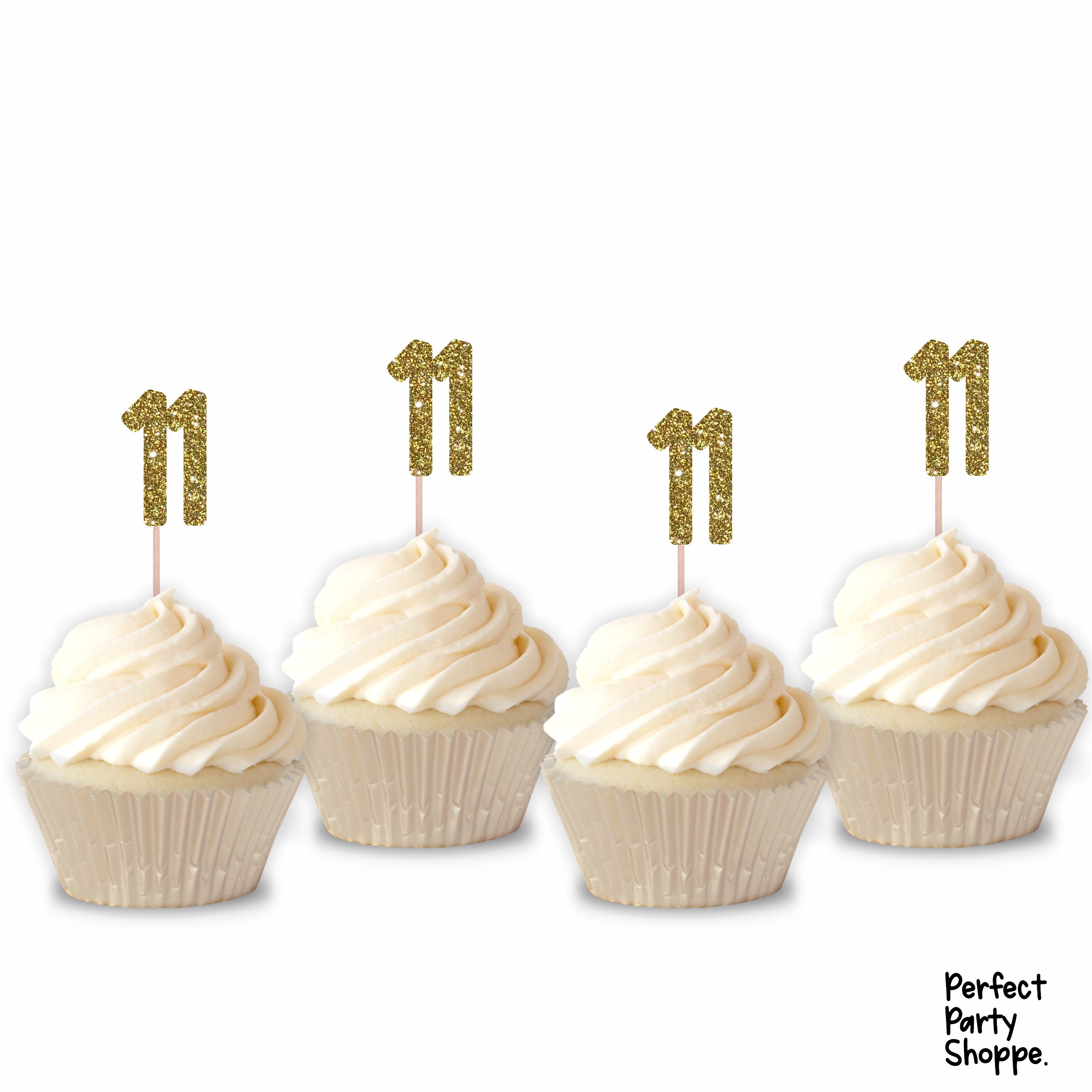 Glitter Number 11 Cupcake Toppers / Set de 12 Glitter Number | Etsy
