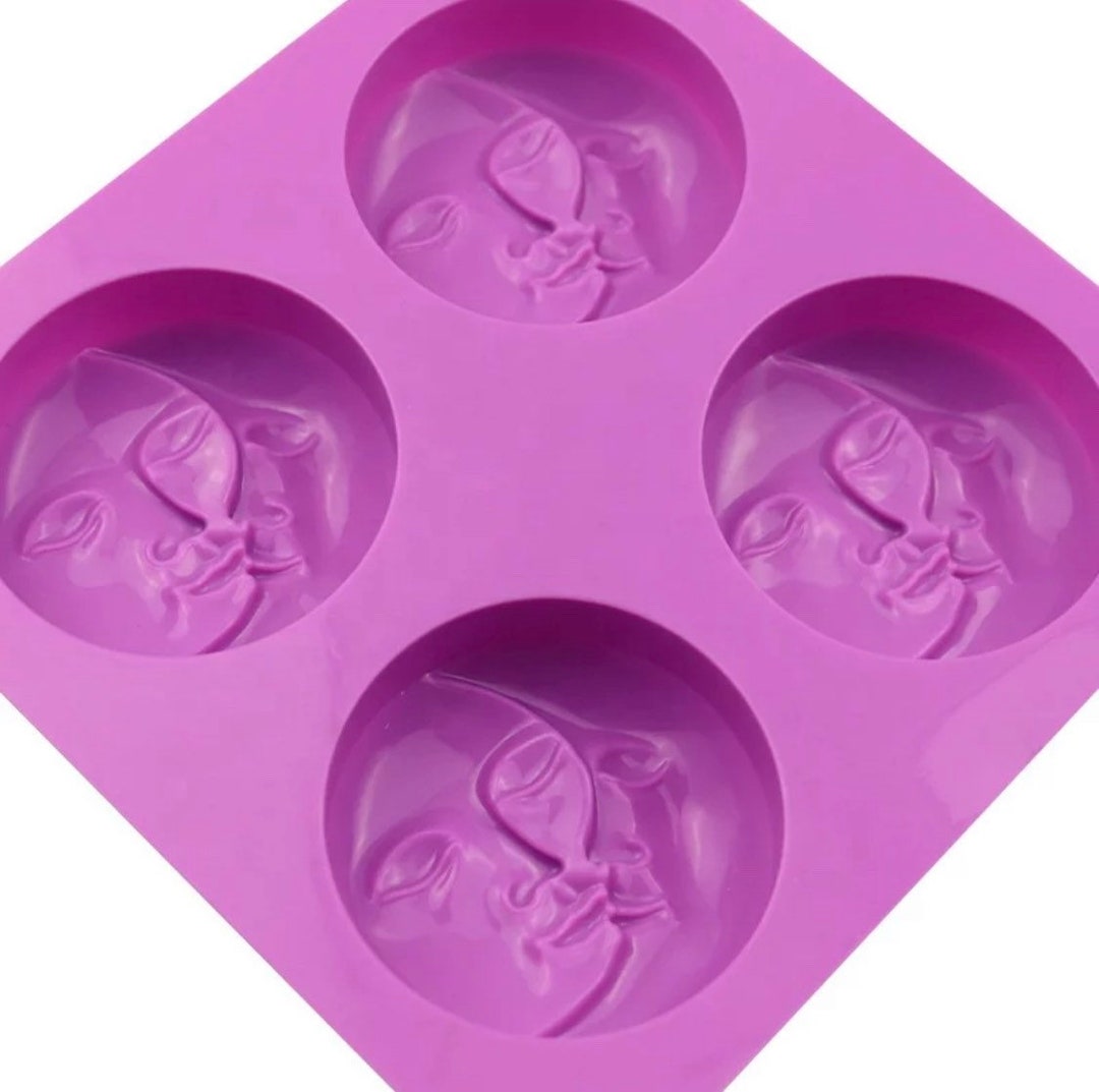 NEW ARRIVAL 3D 4in1 Silicone Sun and Moon Face Mould for Candles/wax ...