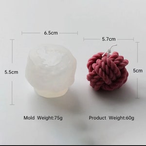 3D Wollen Ball Design Silicone Mold for Candles and Soaps 5.5 Cm6.5 Cm ...
