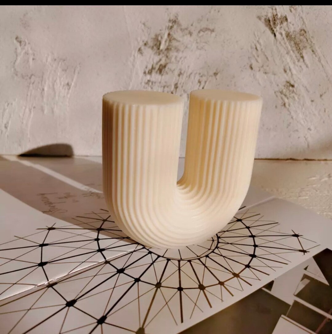 Aesthetic Ribbed U Shaped Stripe Silicone Candle Moulds Pillar Arch ...