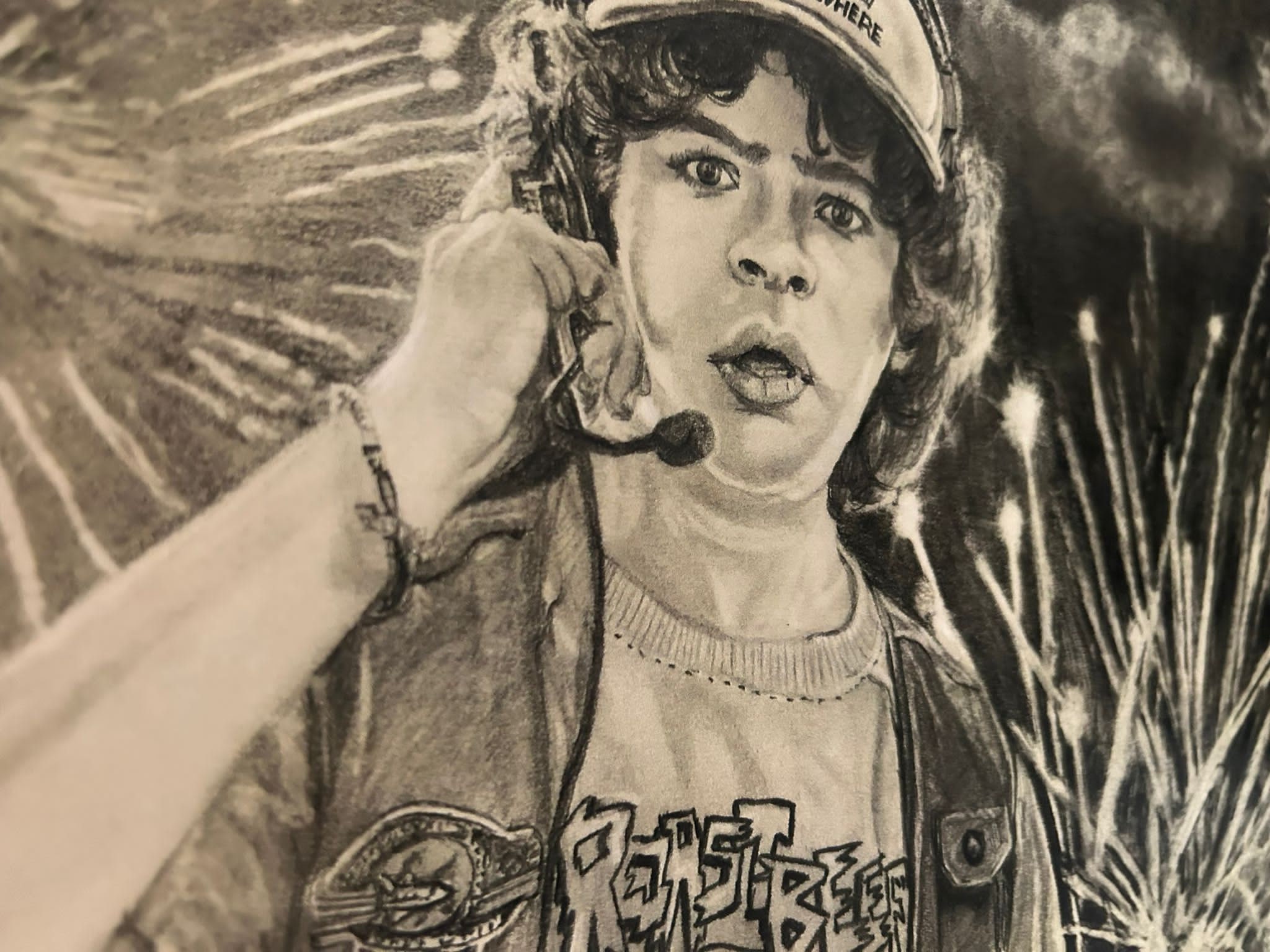 Limited Edition Pencil Drawing of Dustin stranger Things - Etsy