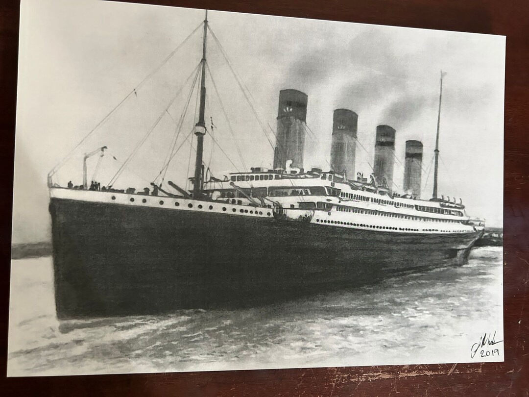 Limited Edition A4 Pencil Drawing of the RMS Titanic - Etsy