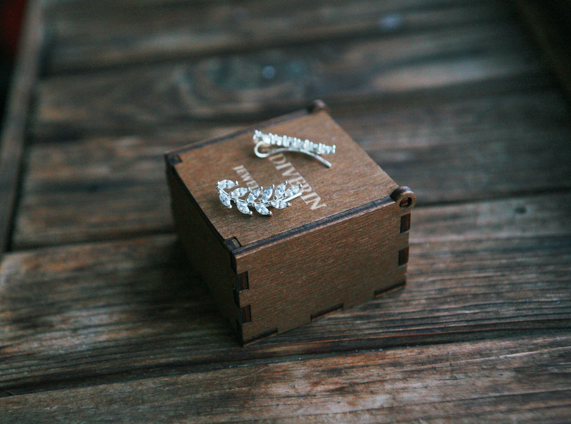 Leaf Ear Climbers Sterling Silver Leaves Earring Cubic Etsy