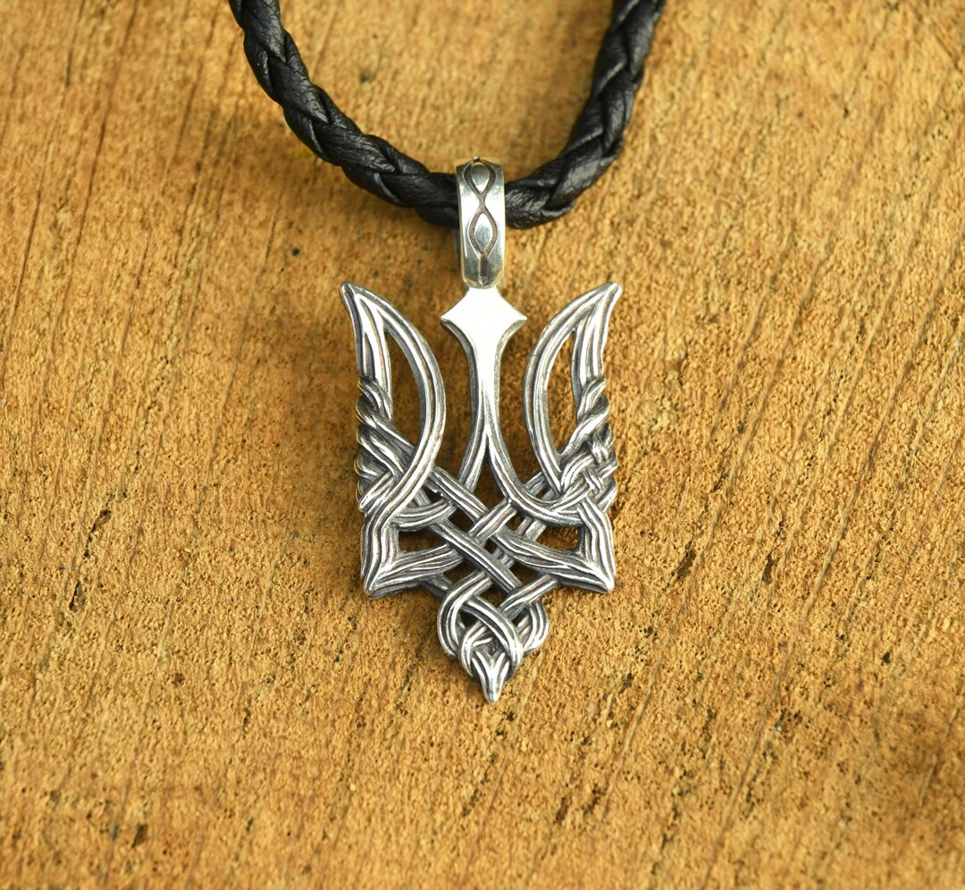 Tryzub Silver Pendant Ukrainian Trident Necklace Sterling Silver - Etsy