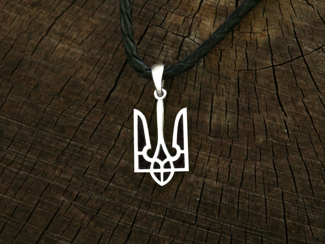 Classic Tryzub Ukrainian Pendant Sterling Silver Trident Necklace - Etsy