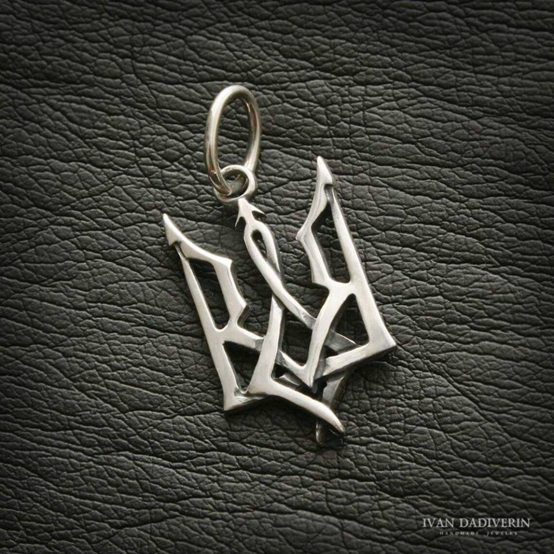 Tryzub Silver Pendant Ukrainian Trident Necklace | Etsy