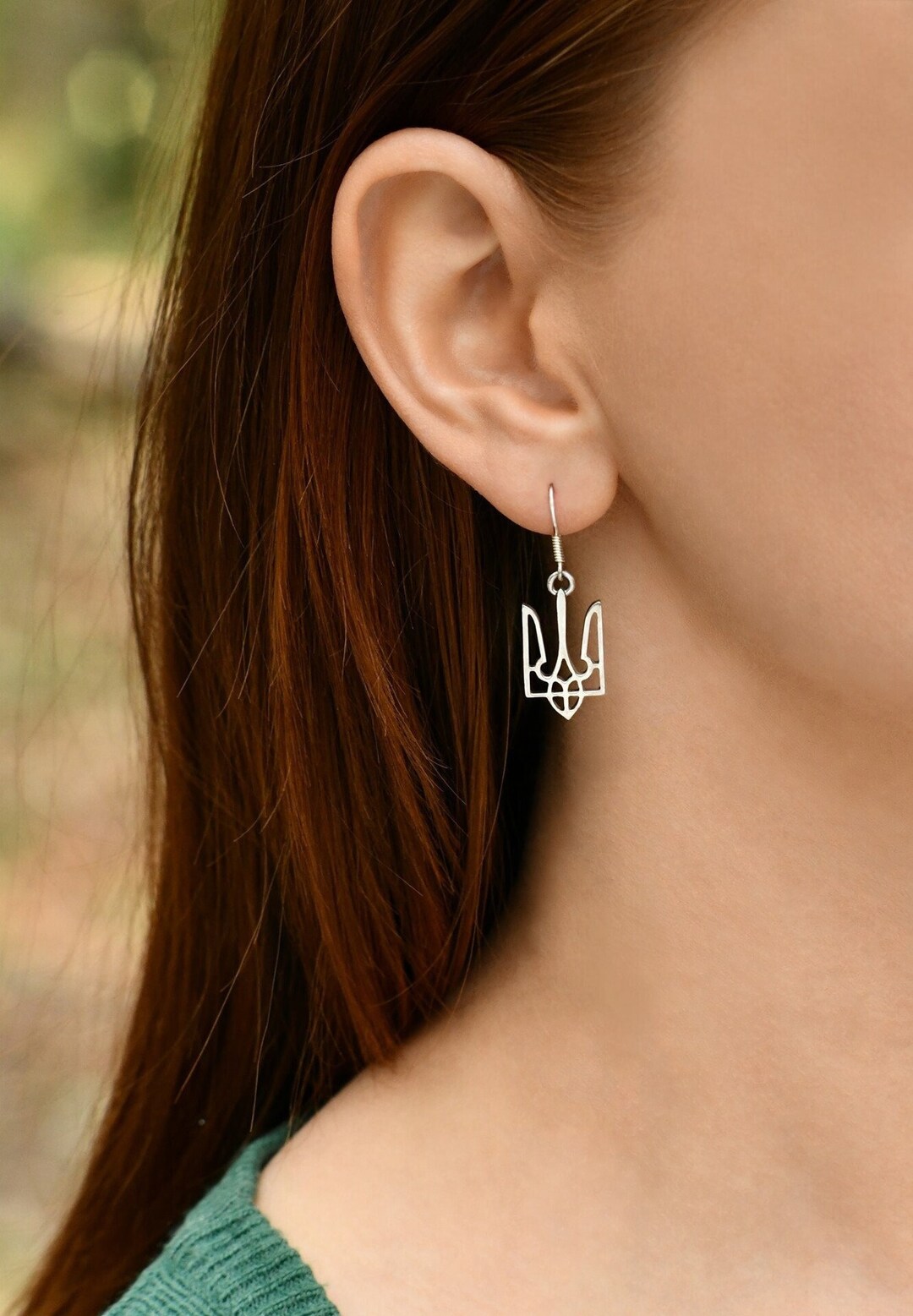 Earrings With Ukrainian Trident Tryzub Silver Earrings - Etsy