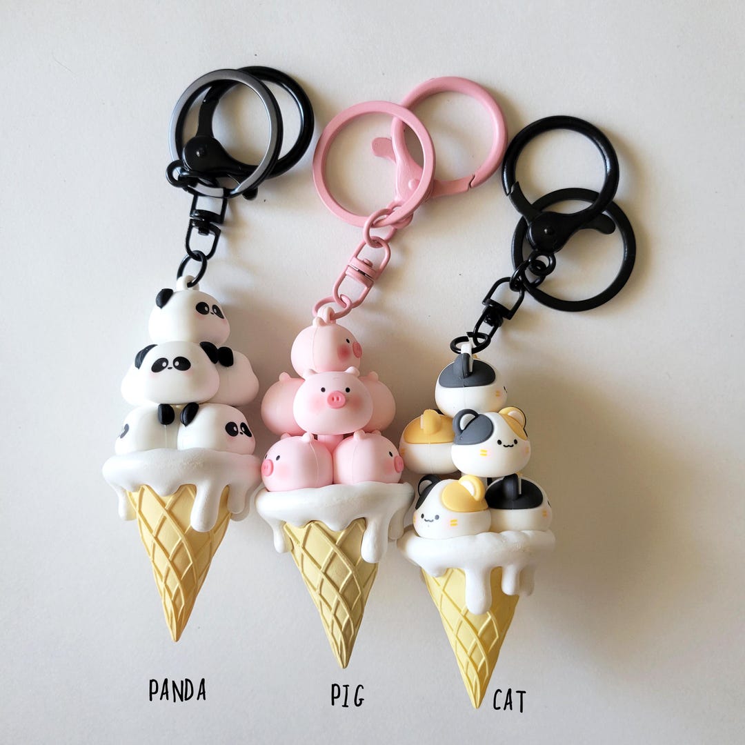 Cute Animal Charm Keychain, Cute Plastic Keychain, Backpack Charm, Bag ...