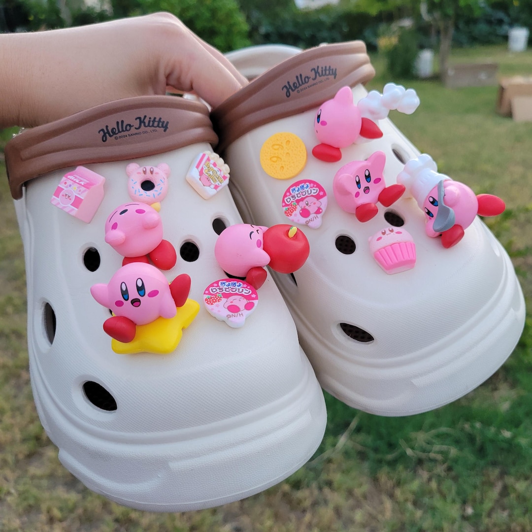Kirby Croc Shoe Charms Set, Shoe Charms, Cute Shoe Pins, Aesthetic ...