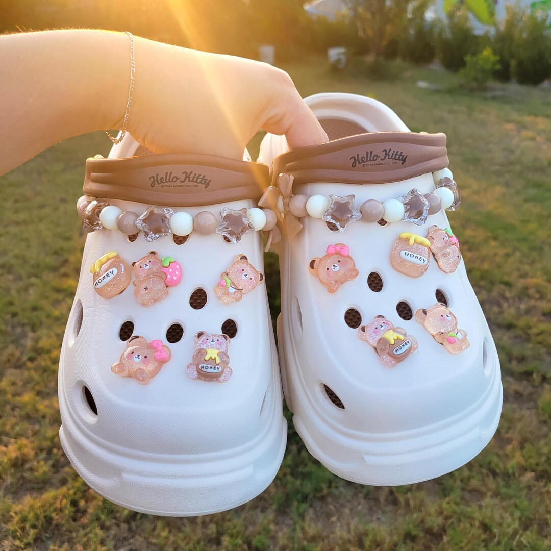 Glitter Bear Croc Shoe Charms, Kawaii Shoe Charms Aesthetic, Cute Shoe ...