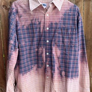 Bleached Flannel / Distressed Flannel Shirt / Grunge / Acid Washed - Etsy