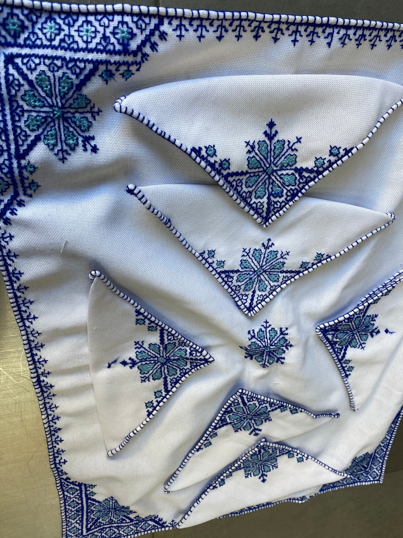 Moroccan Fez Handmade Embroidered Rectangle Cover for Tray With 6 ...