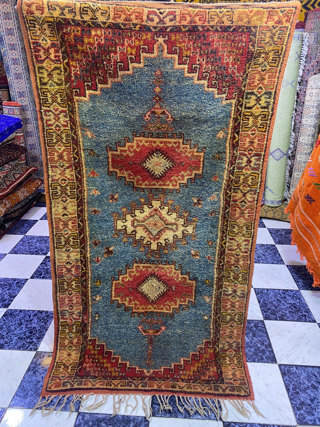 Vintage Tazhnakht Rug, Soft Berber Rug, Morocco Berber Rug, Unique Rug ...