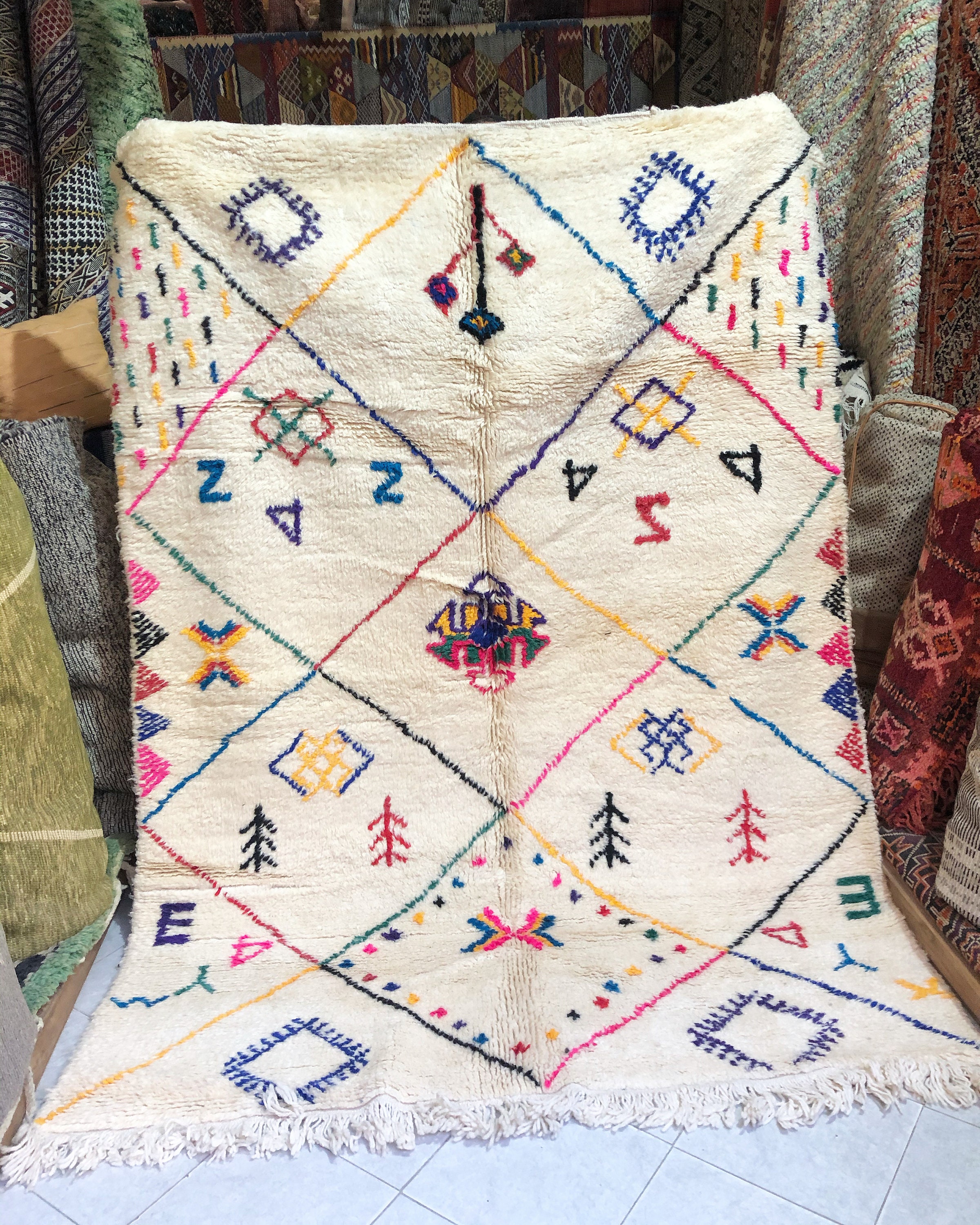 Moroccan Carpet Mrirt High Soft Wool, Beni Ourain Rug , Moroccan Rugs ...