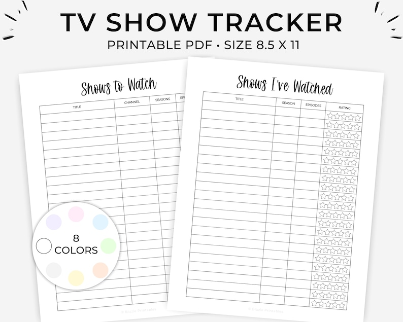 Printable Tv Show List, Tv Series Tracker, Tv Shows to Watch, Shows I ...