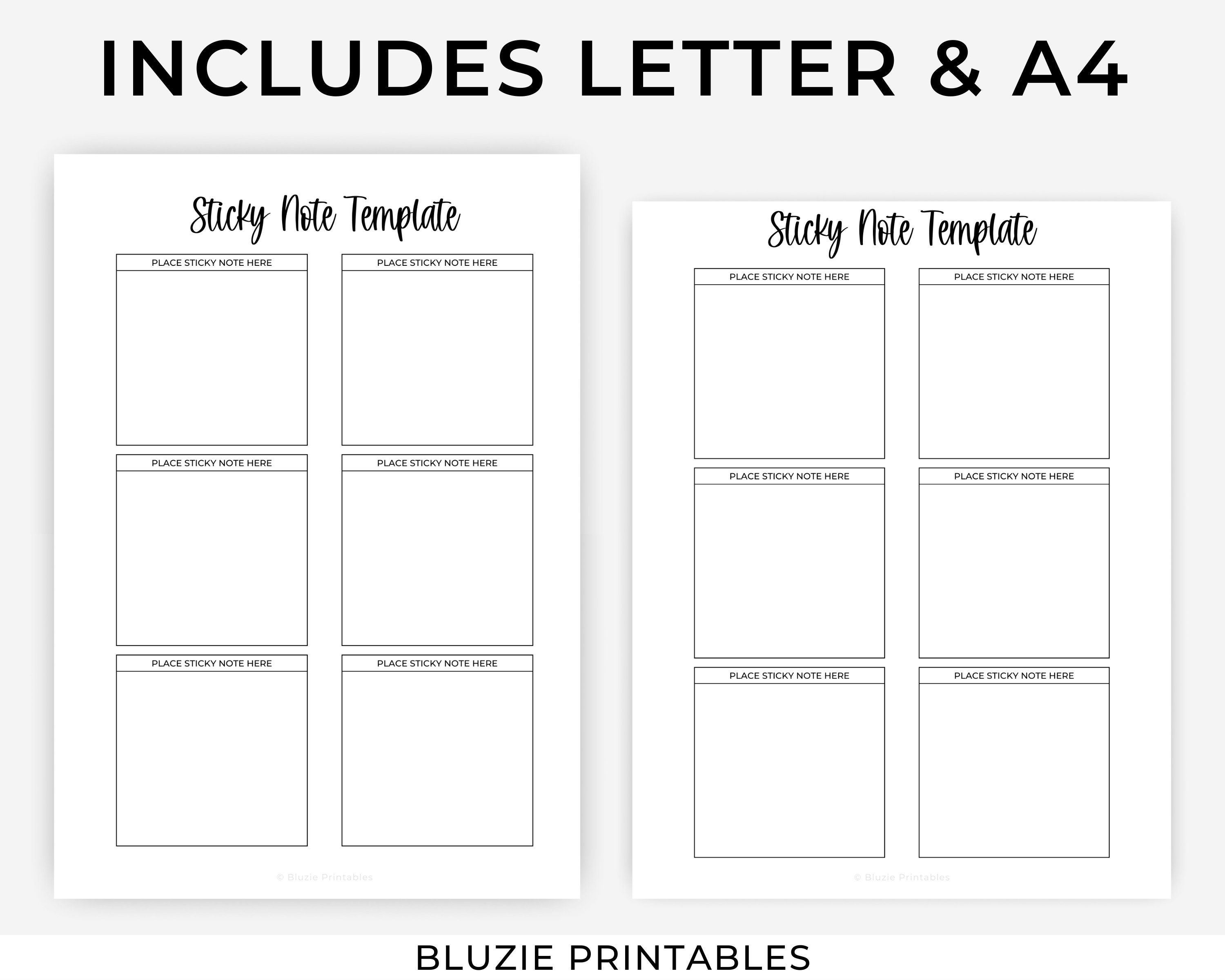 Printable Productivity Sticky Notes, 3x3 Inch, Task List, To-do List ...